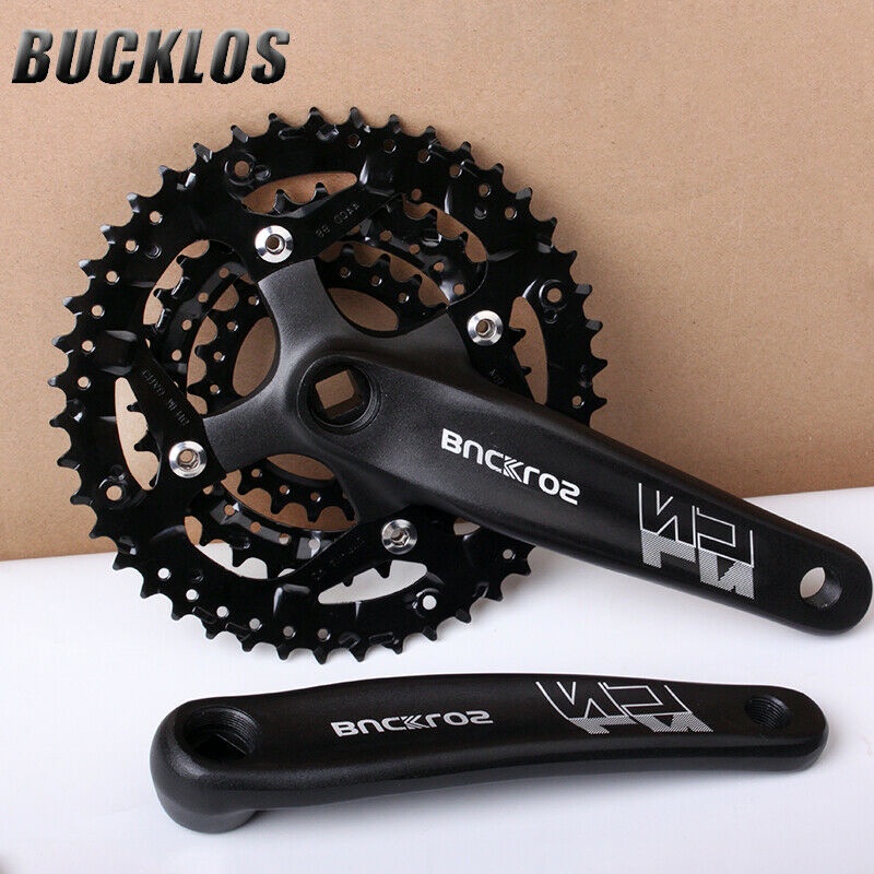 BUCKLOS MTB Crankset 170mm Cranks Mountain Bike 104 BCD 64 BCD 22/34/44T Triple Chainwheel ...