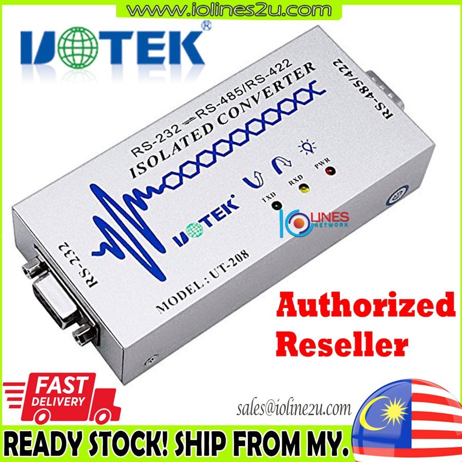 UOTEK UT-208 Industrial RS-232 to RS485 RS422 Converter Isolation ...