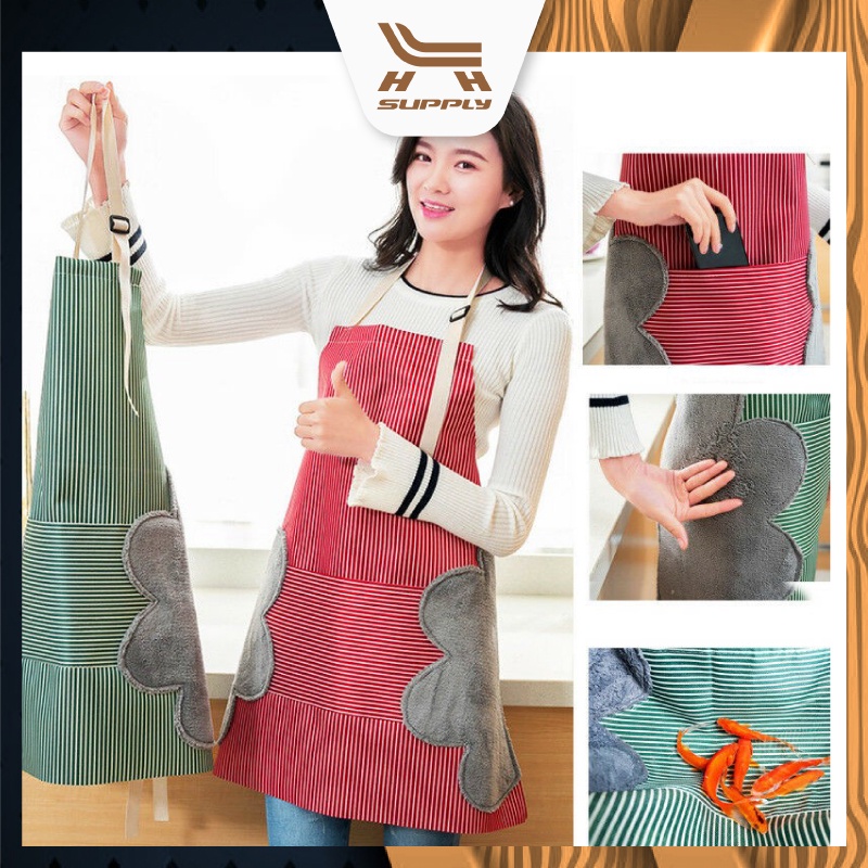 LH Sleeveless Waterproof Cooking Baking Apron Hanging Neck and Wiping ...