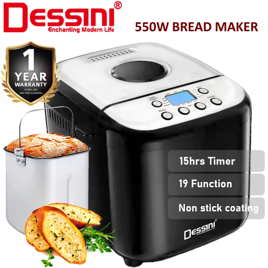 DESSINI ITALY 19-In-1 Programmes 1KG LCD Automatic Bread Maker ...
