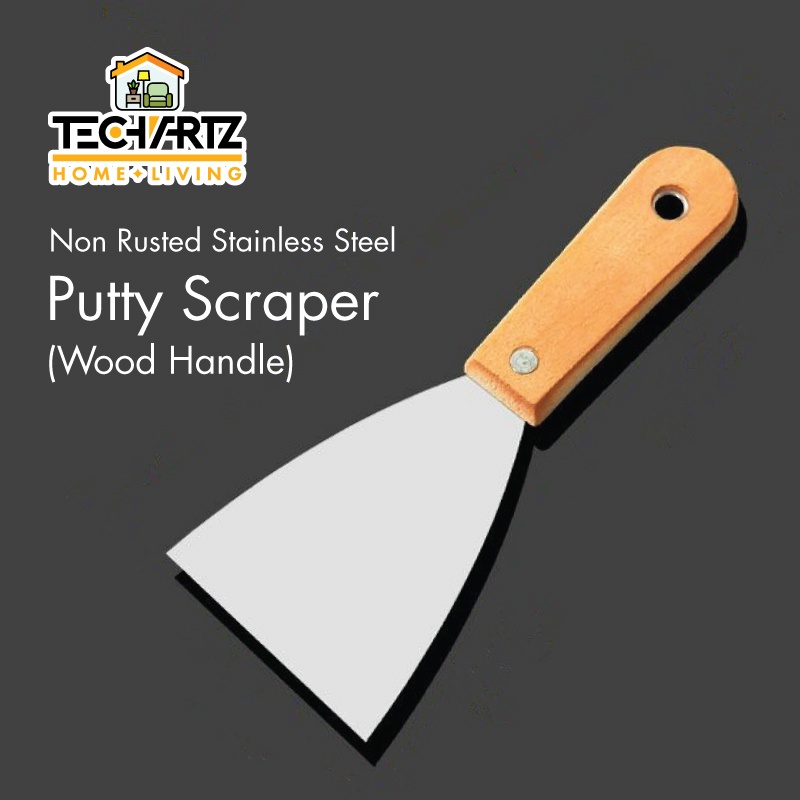 TECHARTZ | Non Rusted Stainless Steel Putty Scraper ( Wood Handle ...