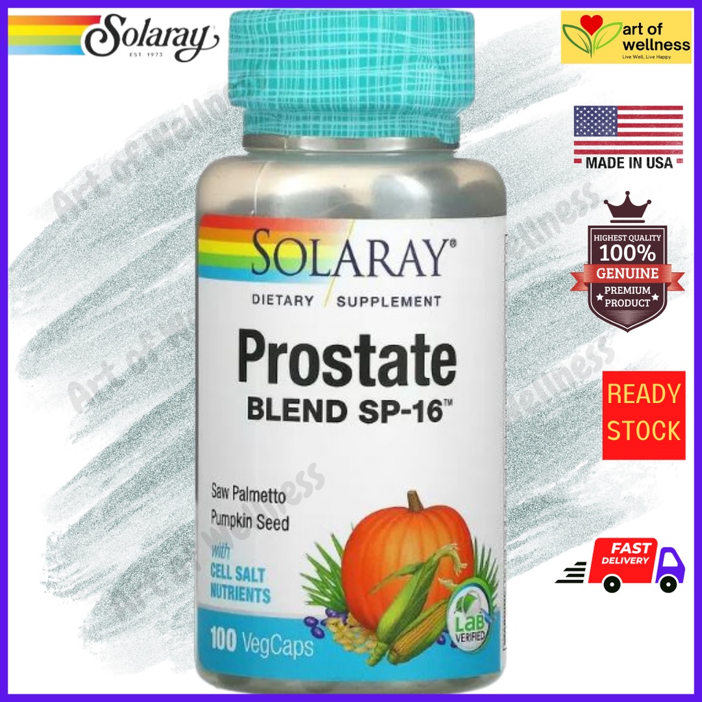 Solaray, Prostate Blend SP-16, 100 VegCaps Saw Palmetto Pumpkin Seed ...
