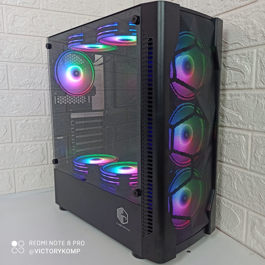Case PC Gaming Cube Gaming Byron ATX Gaming Case Mesh Front Panel ...