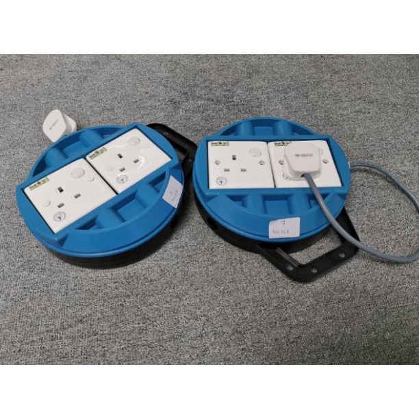 Extension 2 Gang Roller Box Cable Reel Portable Trailing Extention ...