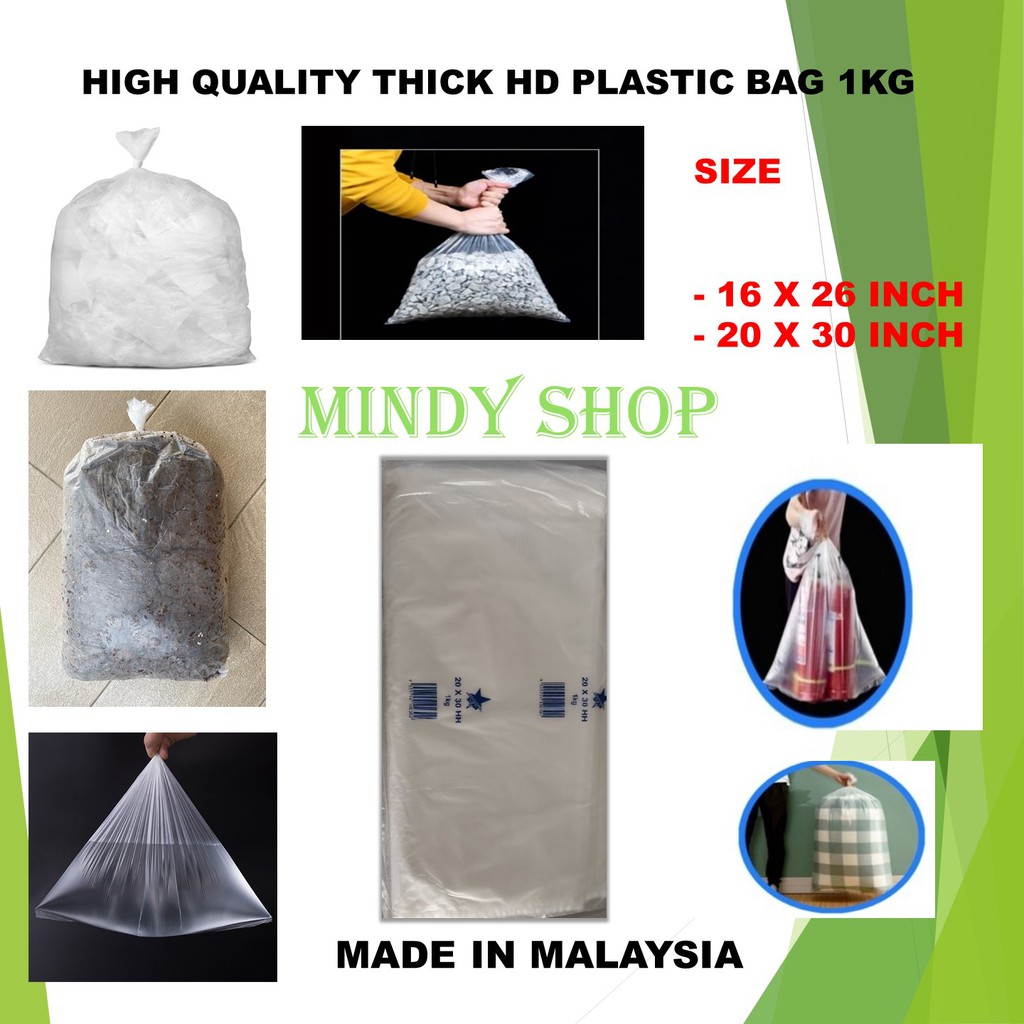 HD 20 X 30 1 KG TEBAL PLASTIC BAG / PLASTIC BUNGKUS / PLASTIC BEG ...