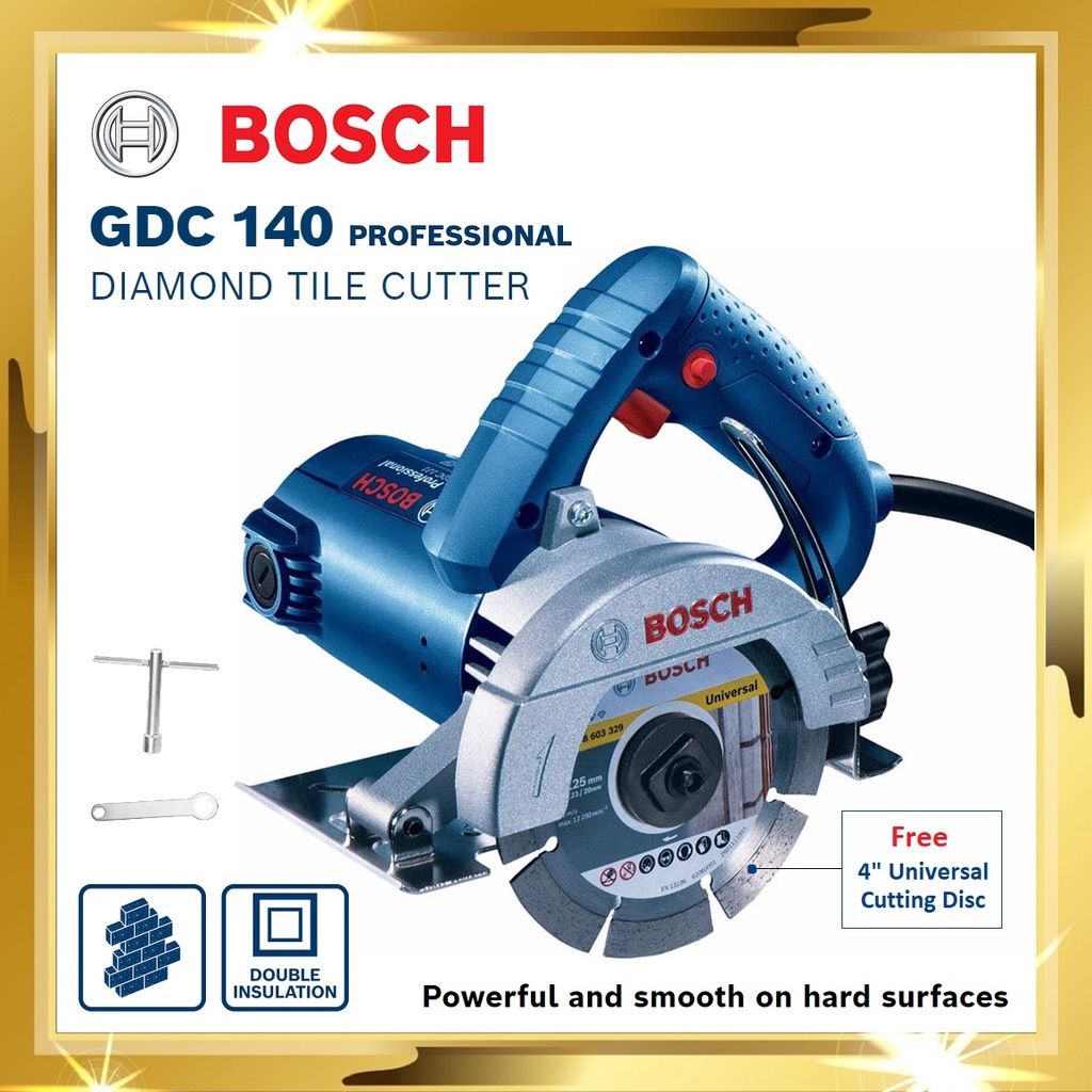 BOSCH GDC 140 DIAMOND TILE CUTTER 4" Marble Cutter / Mesin Potong Tile ...