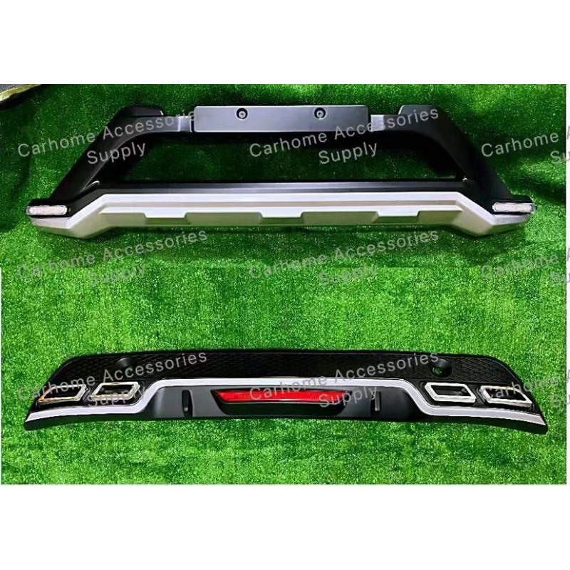 Perodua Aruz Front & Rear Bumper Guard Bodykit with daylight + running ...