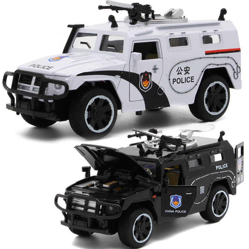 1/32 Scale Military Armoured Police Car Diecast Alloy Model with Sound ...