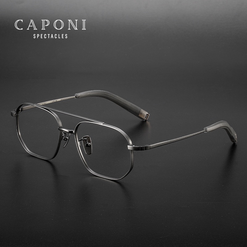 CAPONI Men's Eyeglasses Frames Pure Titanium Blue Light Blocking Men ...