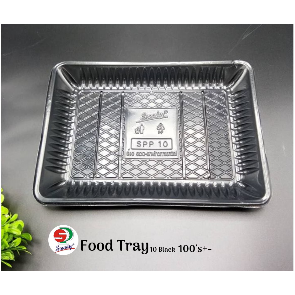 (100pcs) Food Tray Plastic Tray - Black [SPP-10] | Shopee Malaysia