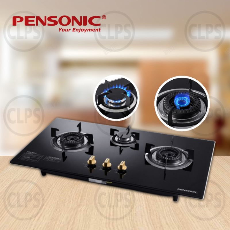 Pensonic PGH-425G 3Burner Gas Glass Hob Gas Cooker Built-In Hob Dapur ...
