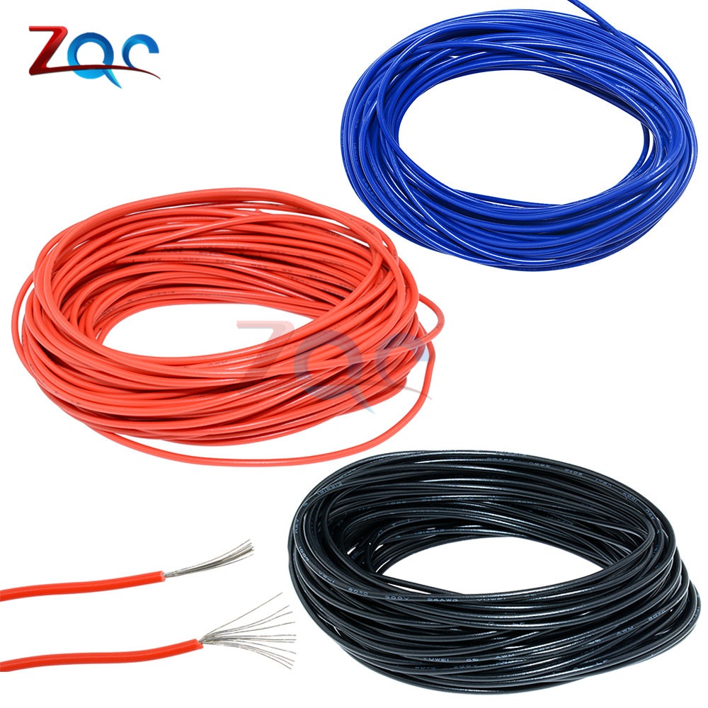 10 Meters 10M UL-1007 24AWG Hook-up Wire 80C / 300V Cord DIY Electrical ...