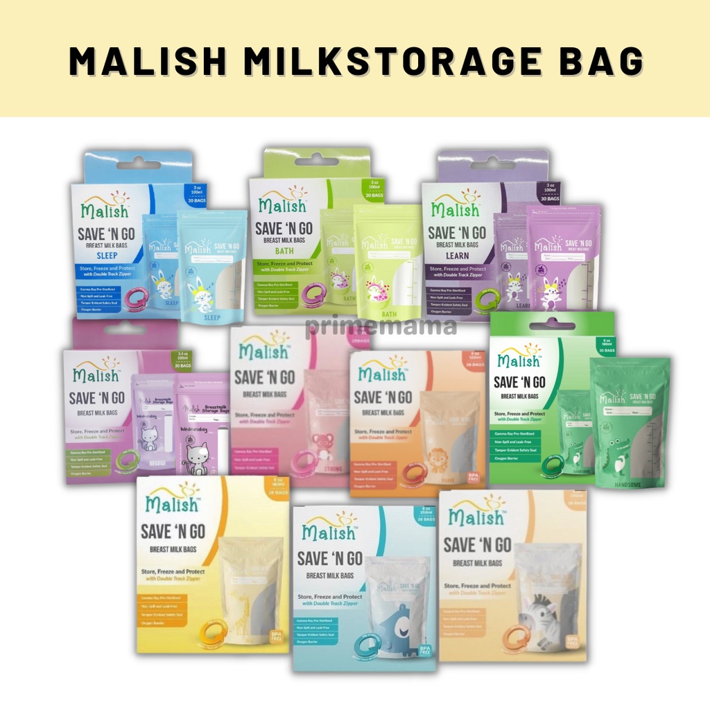 MALISH SAVE 'N GO BREAST MILK BAGS / BREAST MILK STORAGE BAGS | Shopee ...