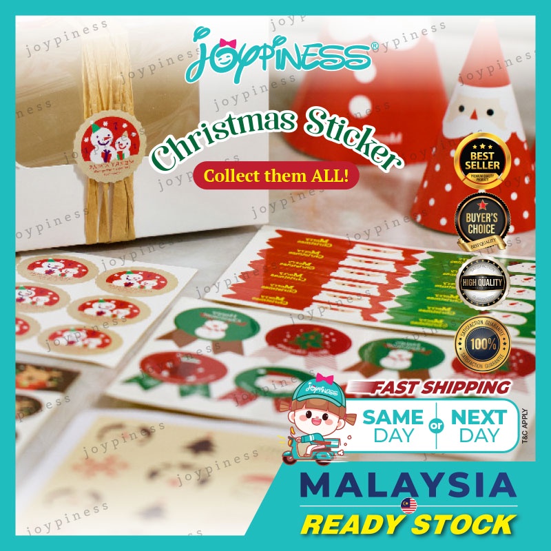 Christmas Sticker Labels for Envelope Seals Cards Gift Envelopes Boxes ...