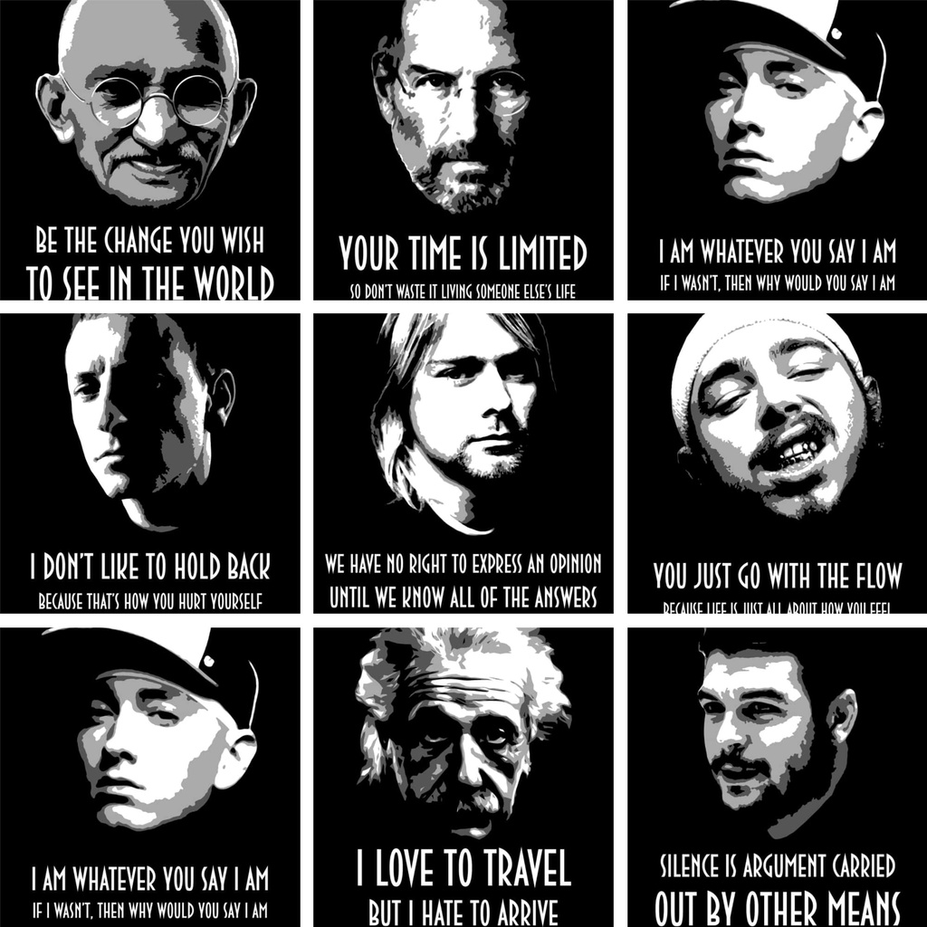 Fridge Magnet Gandhi, Albert Einstein, Kurt Cobain, Post Malone, Steve ...
