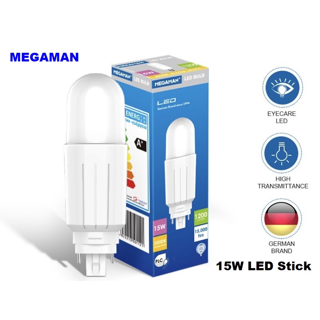 Megaman 15W LED PLC Stick Bulb (3000K-Warmwhite/4000K-Coolwhite/6500K-Daylight) | Shopee Malaysia