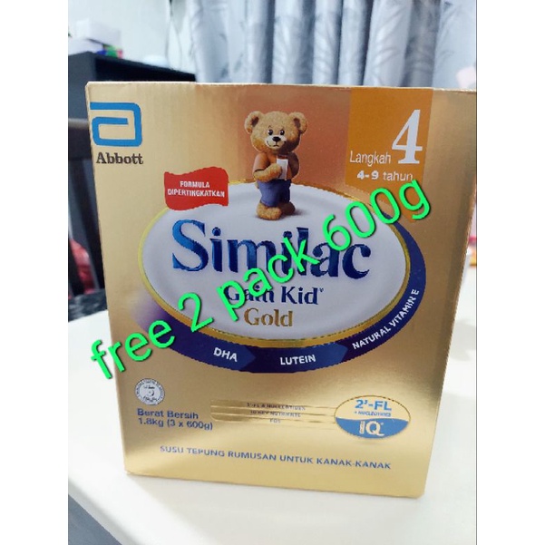 Abbott similac gold gain plus step 4 1.8kg(free 2pack) | Shopee Malaysia