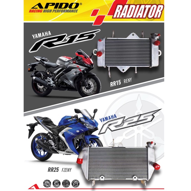 Yamaha R15 R25 Racing Radiator Apido Tebal | Shopee Malaysia