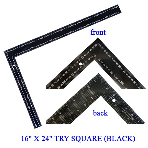 16" X 24" BLACK STEEL/ALUMINIUM/STAINLESS STEEL TRY SQUARE RULER SESIKU ...