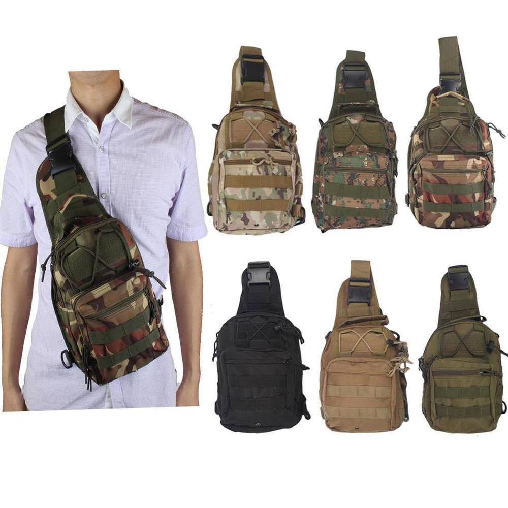Camouflage Chest Bag Men Tactical Crossbody Sling Pouch Hiking Camping ...