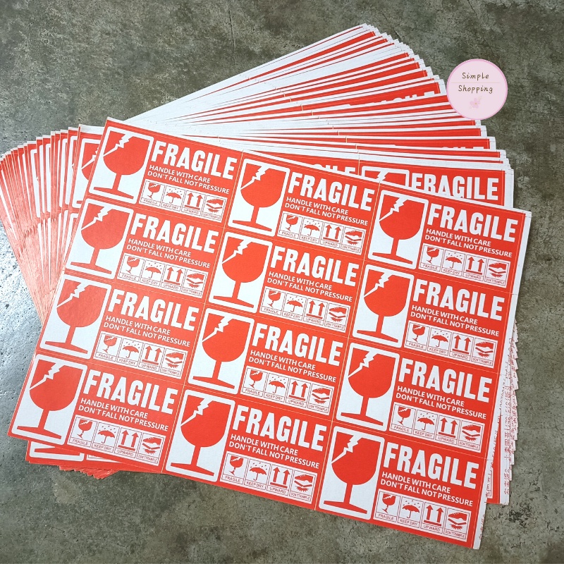 [1pcs] ADD ON Fragile Sticker Fragile Label Warning Label Mudah Pecah ...