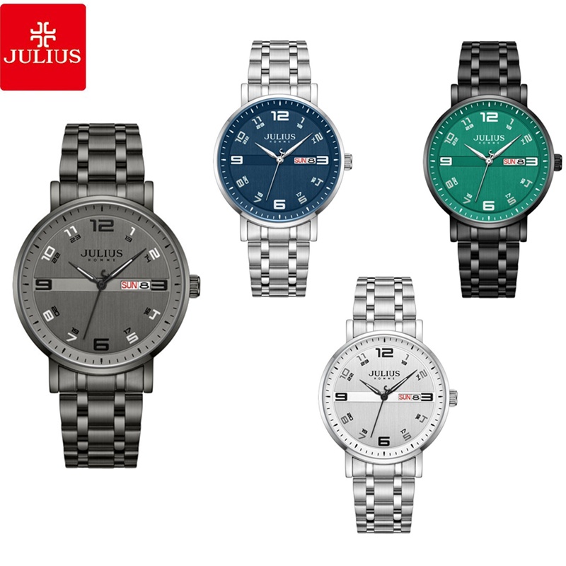 JULIUS business leisure quartz fashionable men's steel band Watch jah ...