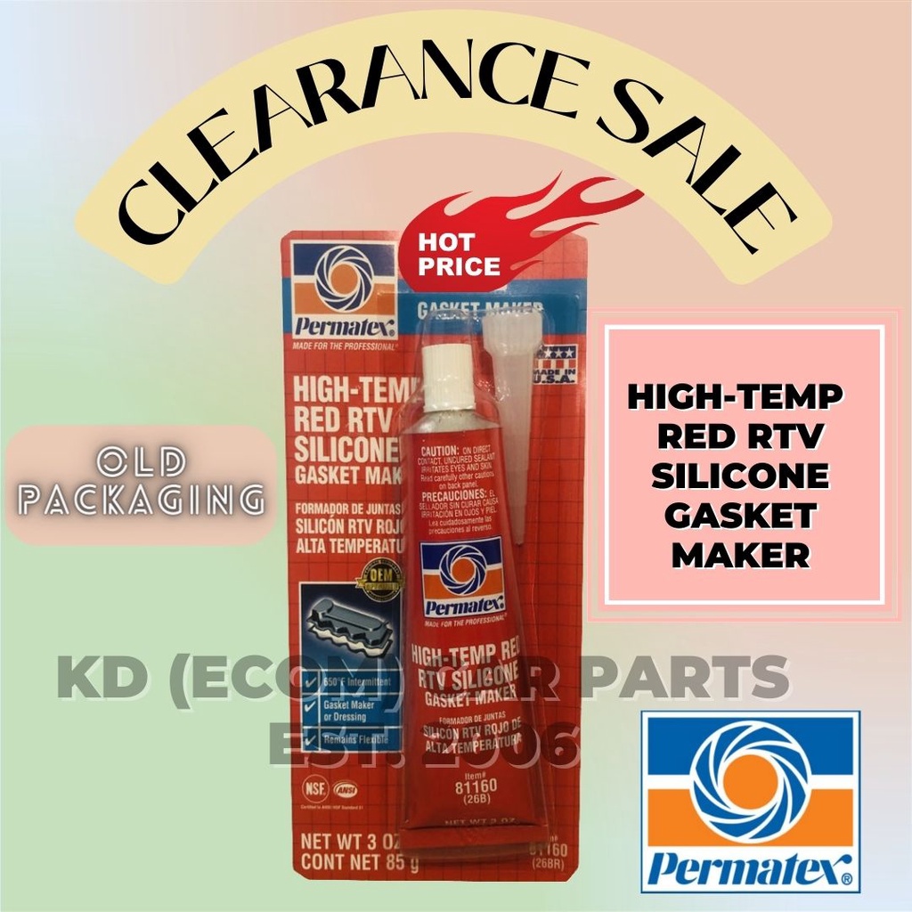 Permatex High-Temp Red RTV Silicone Gasket 85g, 81160 (NEW PACKAGING ...