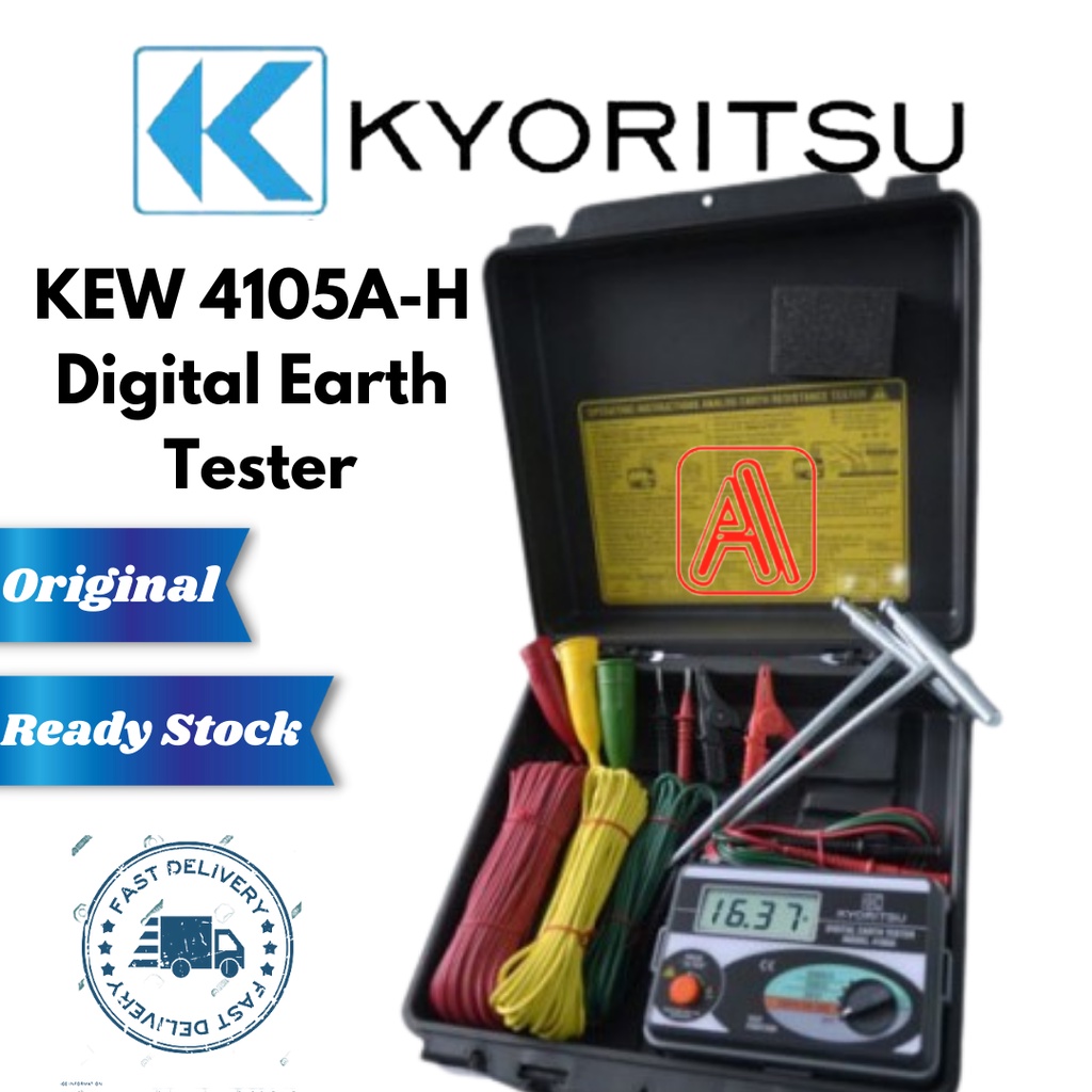 Kyoritsu 4105A-H Digital Earth Resistance Meter With Hard Case ~ Original 👍 12 Months Warranty 👍 ...