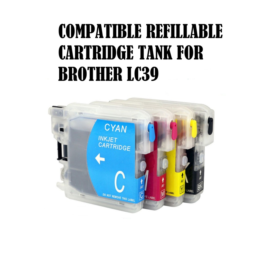COMPATIBLE REFILLABLE CARTRIDGE TANK FOR BROTHER LC39 Empty tank ...