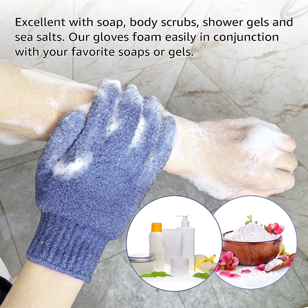 Sarung Tangan Penggosok Berus Daki Badan Bath Exfoliating Gloves Shower ...