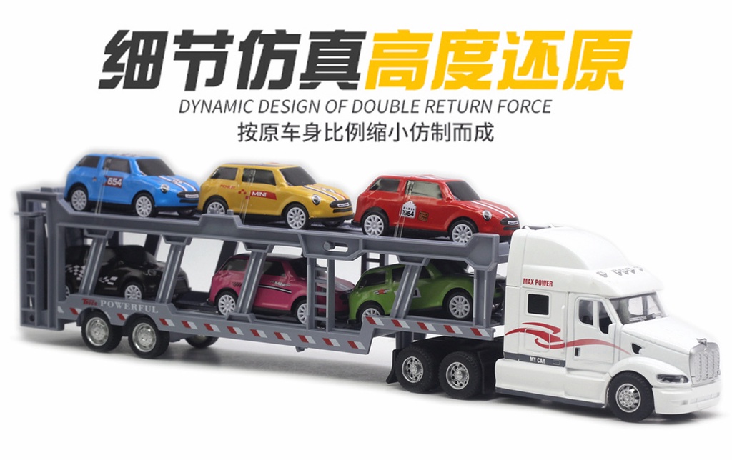 1:48 Alloy American Truck Transporter Model Toy Simulation Lorry ...