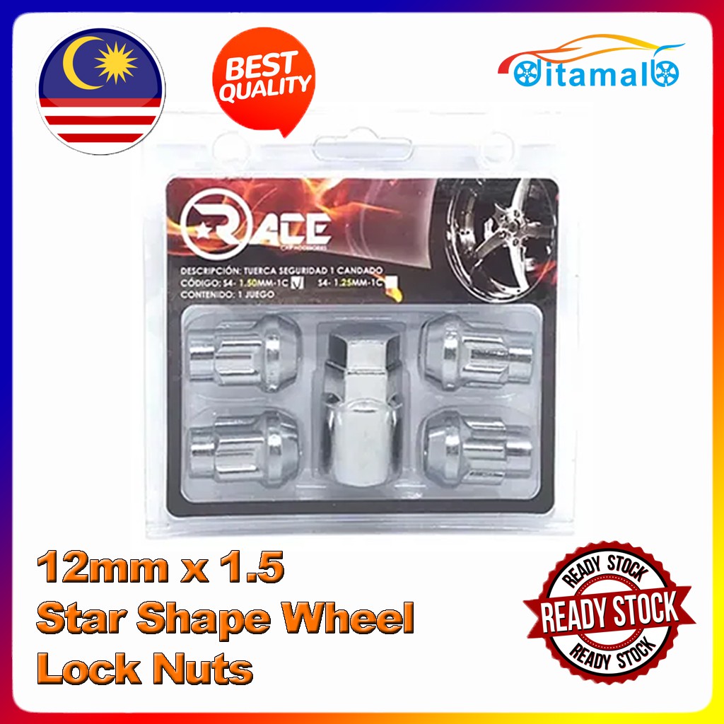 【READY STOCK】Good Quality 12mm x 1.5 Anti Theft Car Tyre Lock Nuts ...