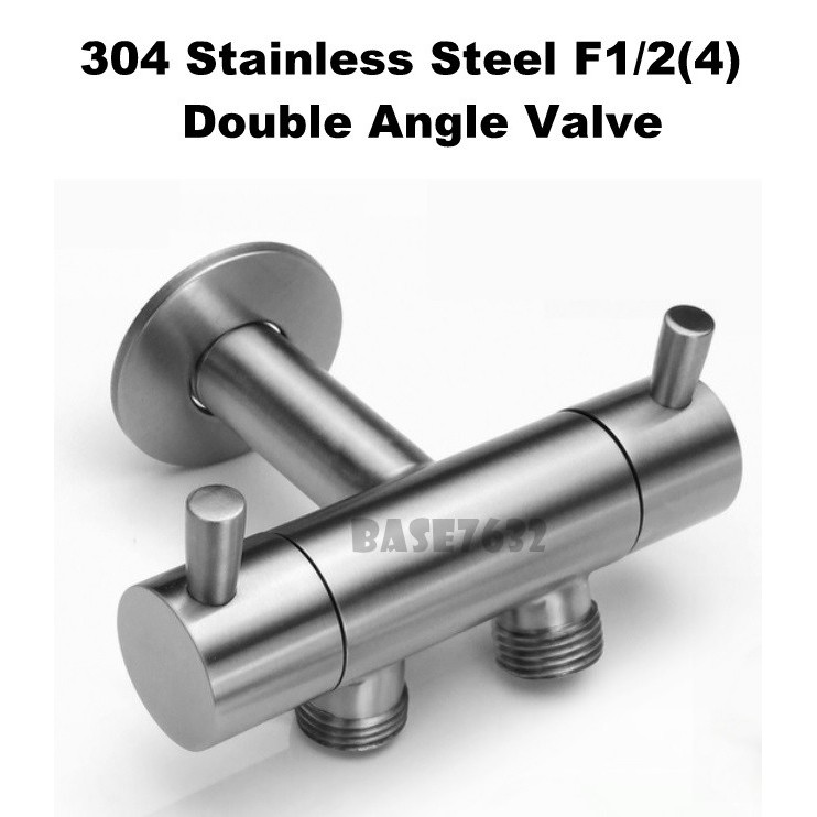 Wall 304 Stainless Steel 1 in 2 Out 2 Way Angle Valve Water Tap 2342.1 ...