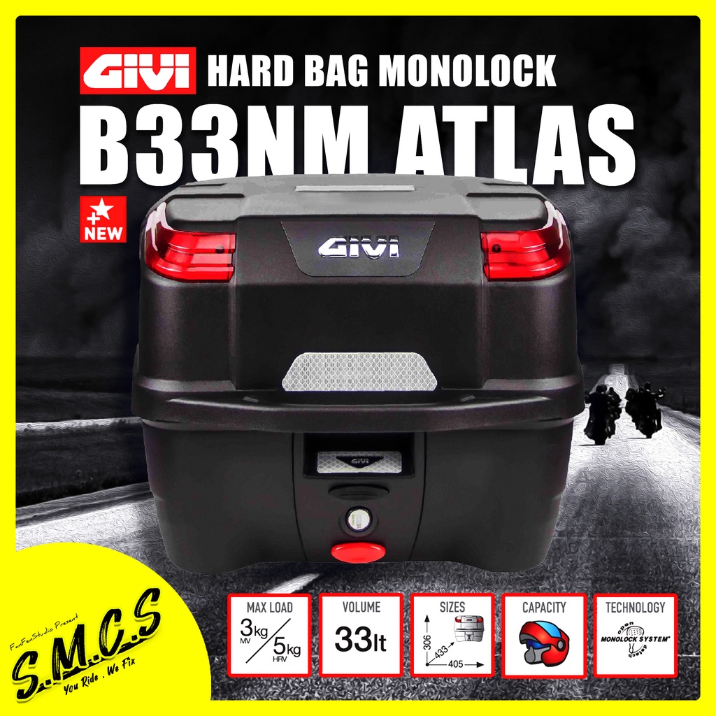 GIVI Monolock® Box B32N Bold/Black, B270N, B34NT, E250N/2, E30RN, B27N, B45NM, B33NM, ATLAS ...