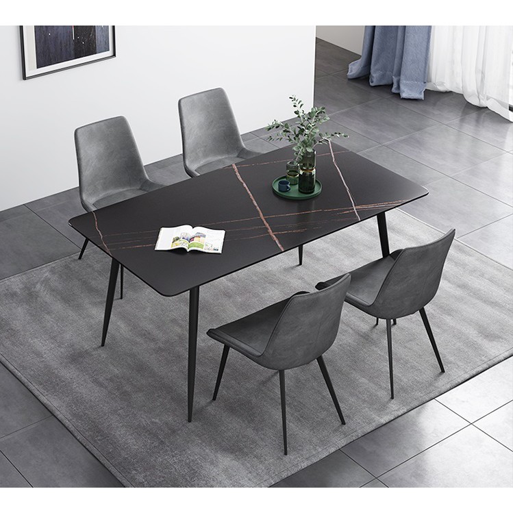 [4-8 Seater] Sintered Stone Dining Table Chair Sets Anti Scratch ...