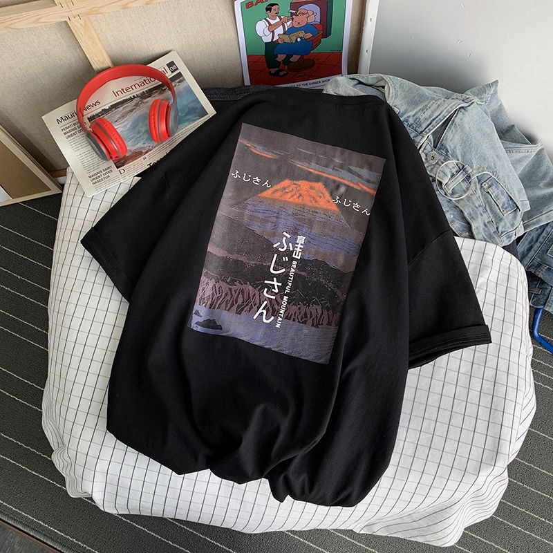 Lengan pendek korean trend japanese cotton couple set printing drew ...