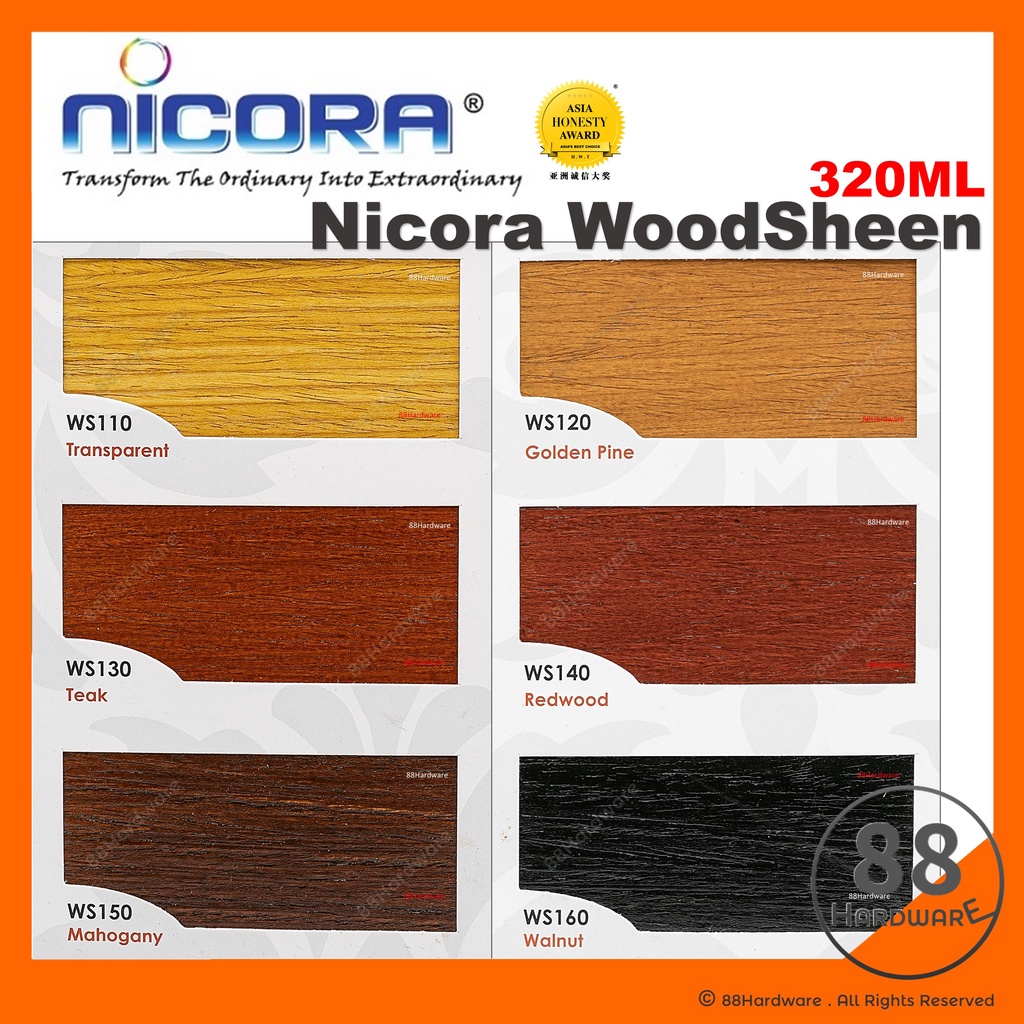 Nicora Woodsheen 320ML / cat kayu / wood varnish kayu / syelek kayu ...