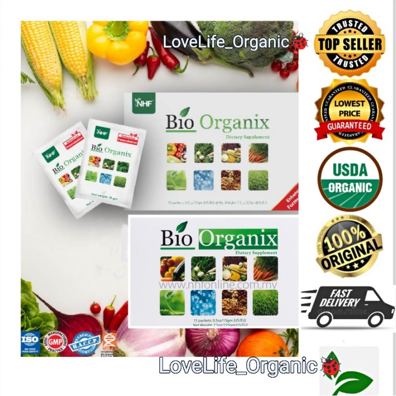 NHF BIO ORGANIX DIETARY SUPPLEMENT 15 PACKS X15 GM BIO VEGGIE DETOX ...