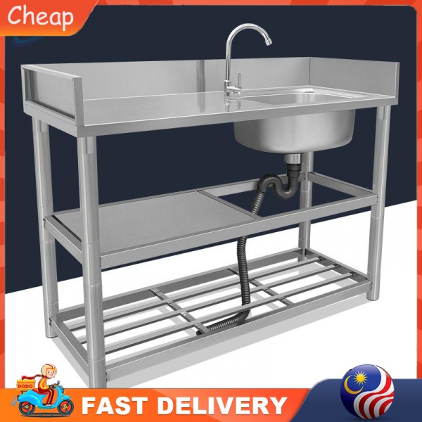 Commercial stainless steel sink countertop integrated Wash basin with ...