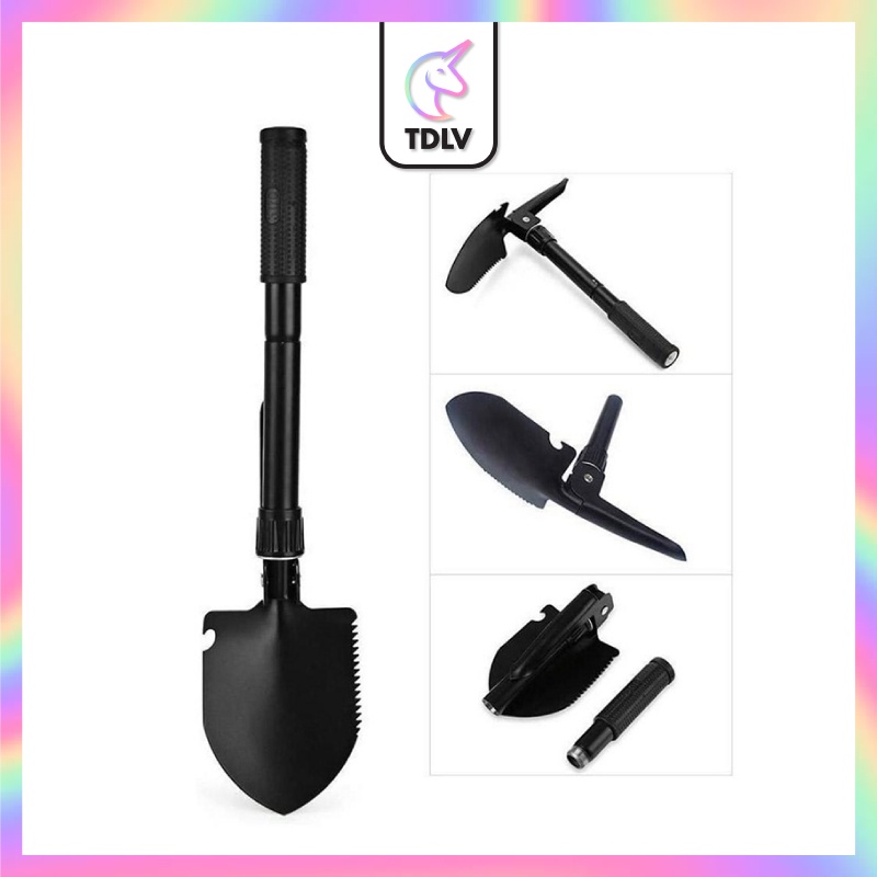 TDLV Multi Purpose Military Folding Shovel Pick With Carrying Case ...