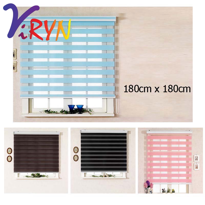 ViRYN Modern Home Indoor 180cm Window Zebra Curtain Screen Roller Blind ...