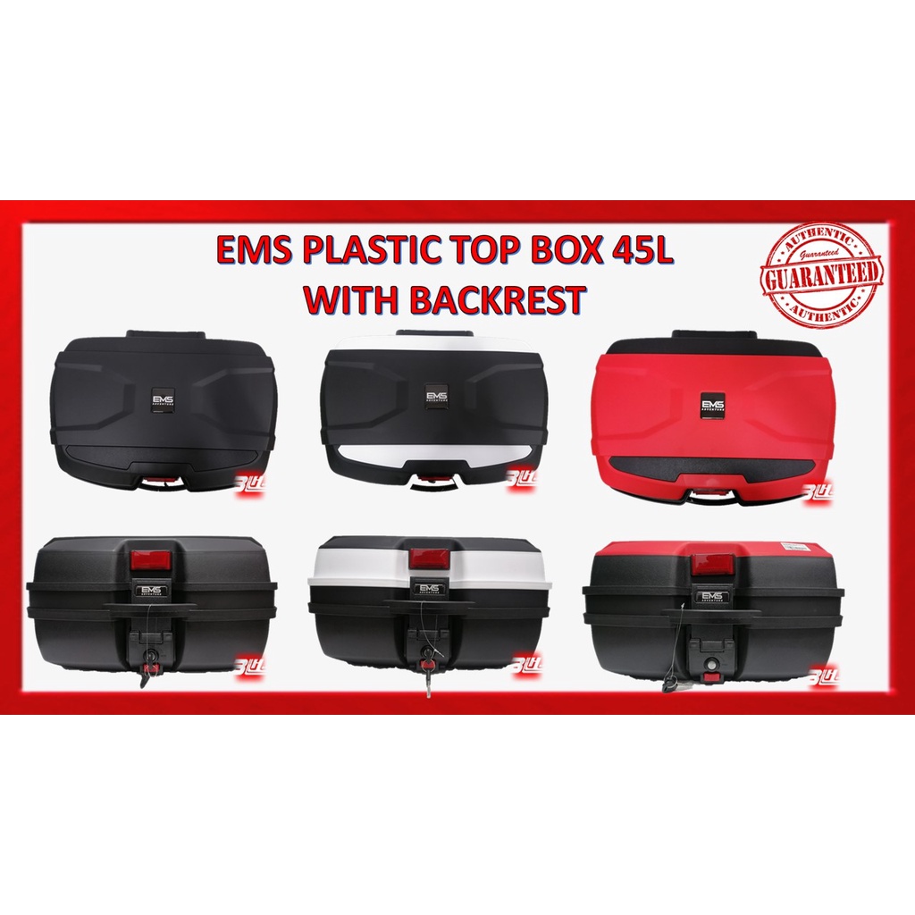 100% ORIGINAL} EMS Top Box Box 45 Liter Kotak Motor Design Givi Muat 2 ...