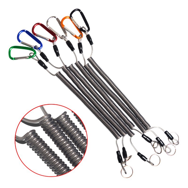 Fishing Lanyards Safety Rope Wire Coiled Tether for Pliers Grippers ...