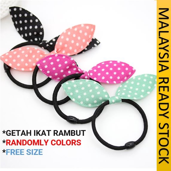 MALAYSIA: PENGIKAT RAMBUT RIBEN CORAK POLKADOT FREE GIFT PODKA RUBBER ...