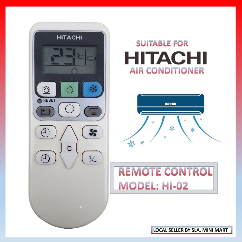 HITACHI AIRCOND REMOTE CONTROL HI-02 (FOR HITACHI REPLACEMENT) | Shopee ...