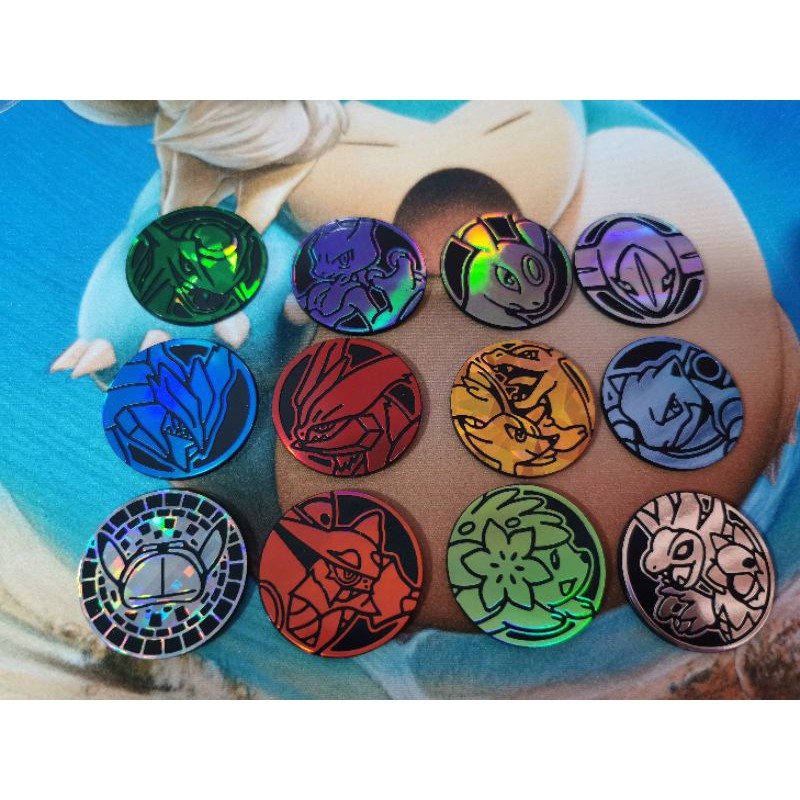 Pokemon TCG Holo Foil Plastic Coin Authentic Original (Pikachu, Deoxy ...
