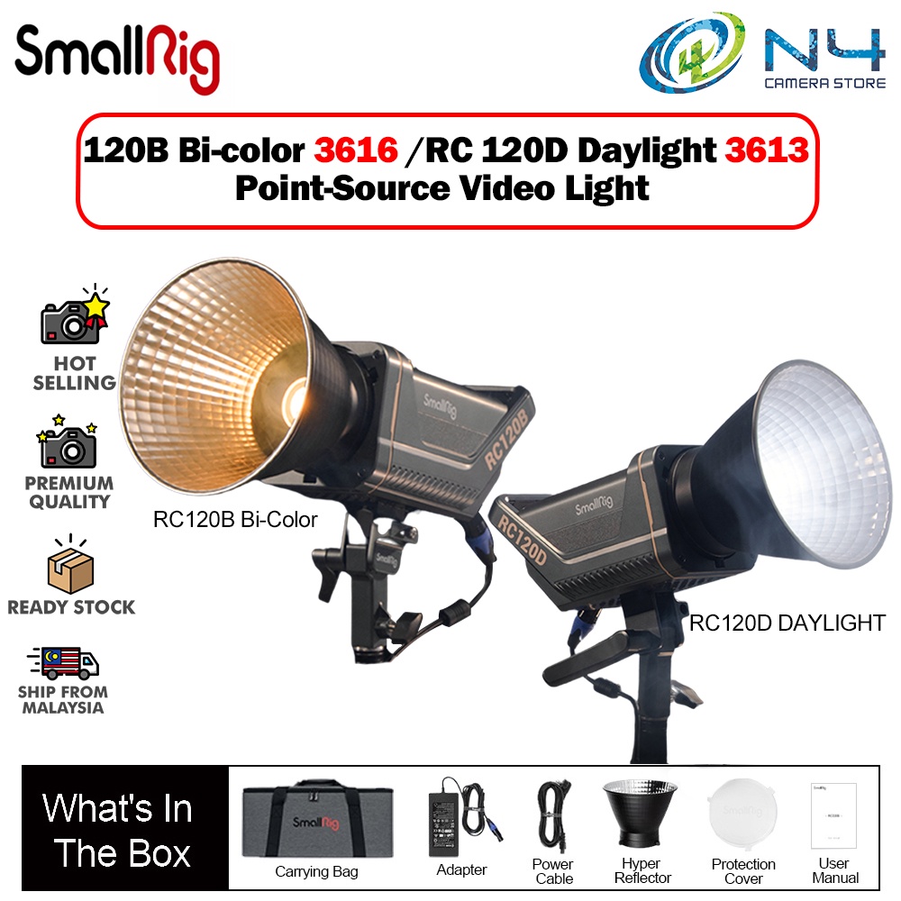 SmallRig RC120B COB LIGHT , RC120 Bi-Color Light 2700-6500K 5600KLED ...
