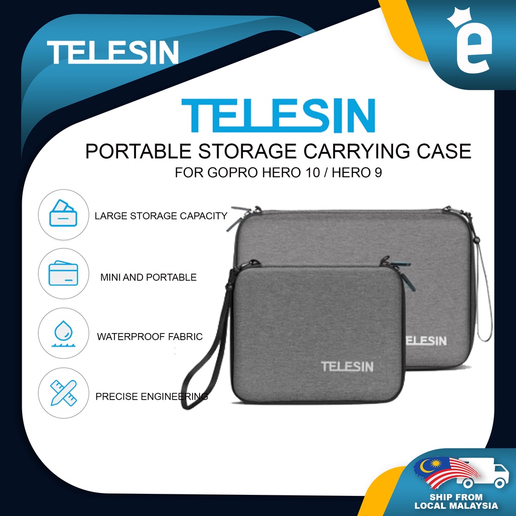 TELESIN Carrying Storage Bag Nylon EVA Hard Shell Portable Case for ...