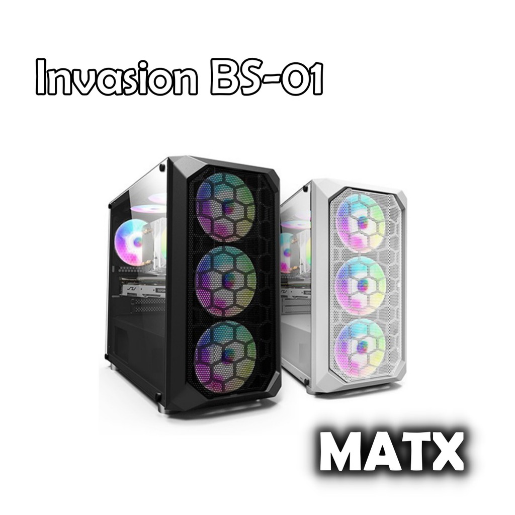 Invasion BS-01 MATX Desktop Casing Black / White With 4 X 120Mm RGB Fan ...
