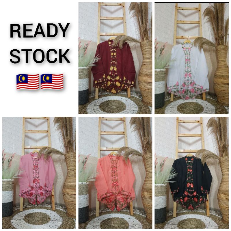 READY STOCK 🇲🇾 Kebaya Sulam Bunga TOP ONLY | Shopee Malaysia